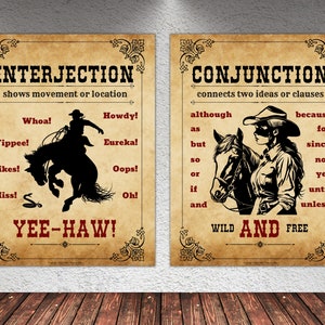 Western Parts of Speech Posters: ESL Grammar Charts (digital Download ...