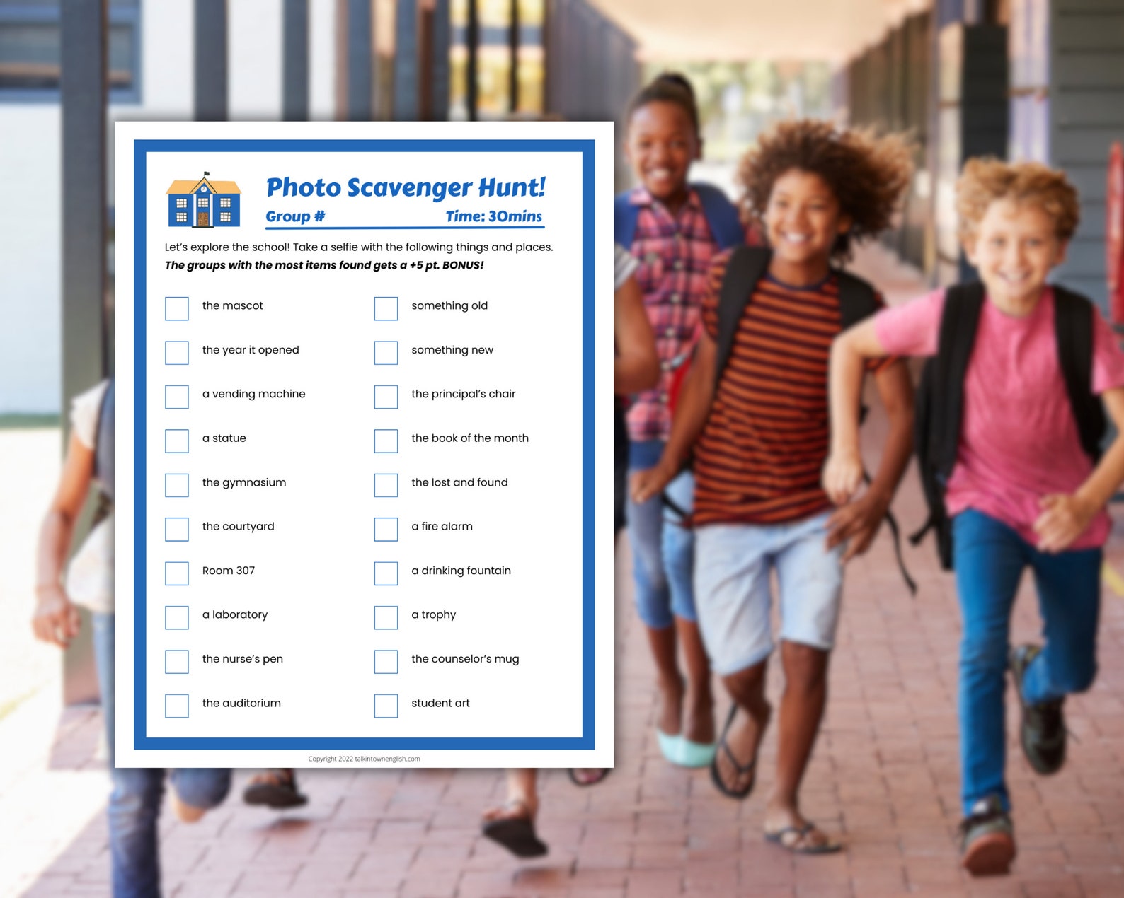 Photo Scavenger Hunt Templates for ESL, Shopping, Cultural Immersion ...