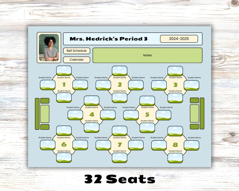 Editable Seating Chart Templates With Photo for Classroom Seating ...