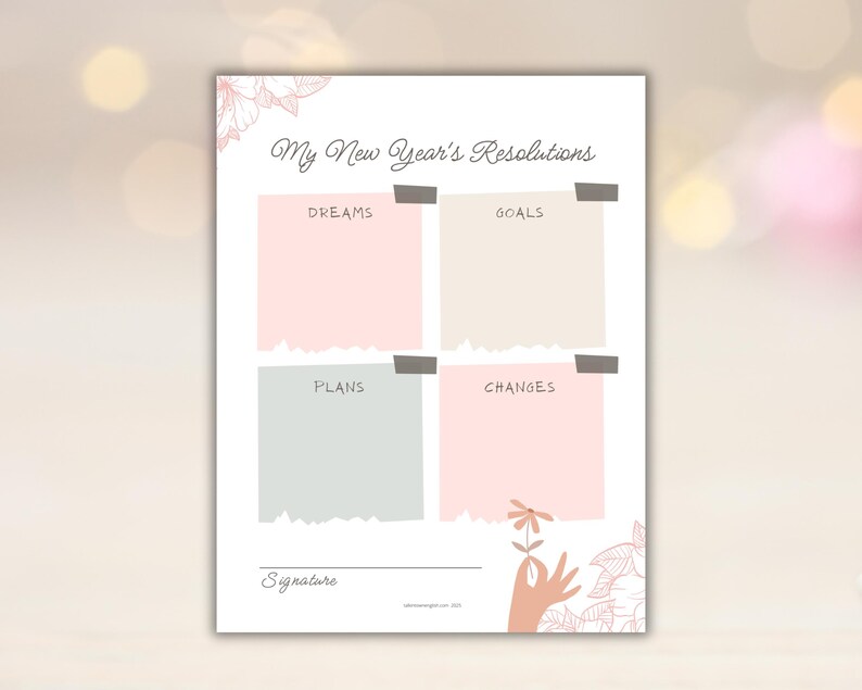 2025 New Year's Resolution Worksheets for Classroom and Personal Use, 6 ...