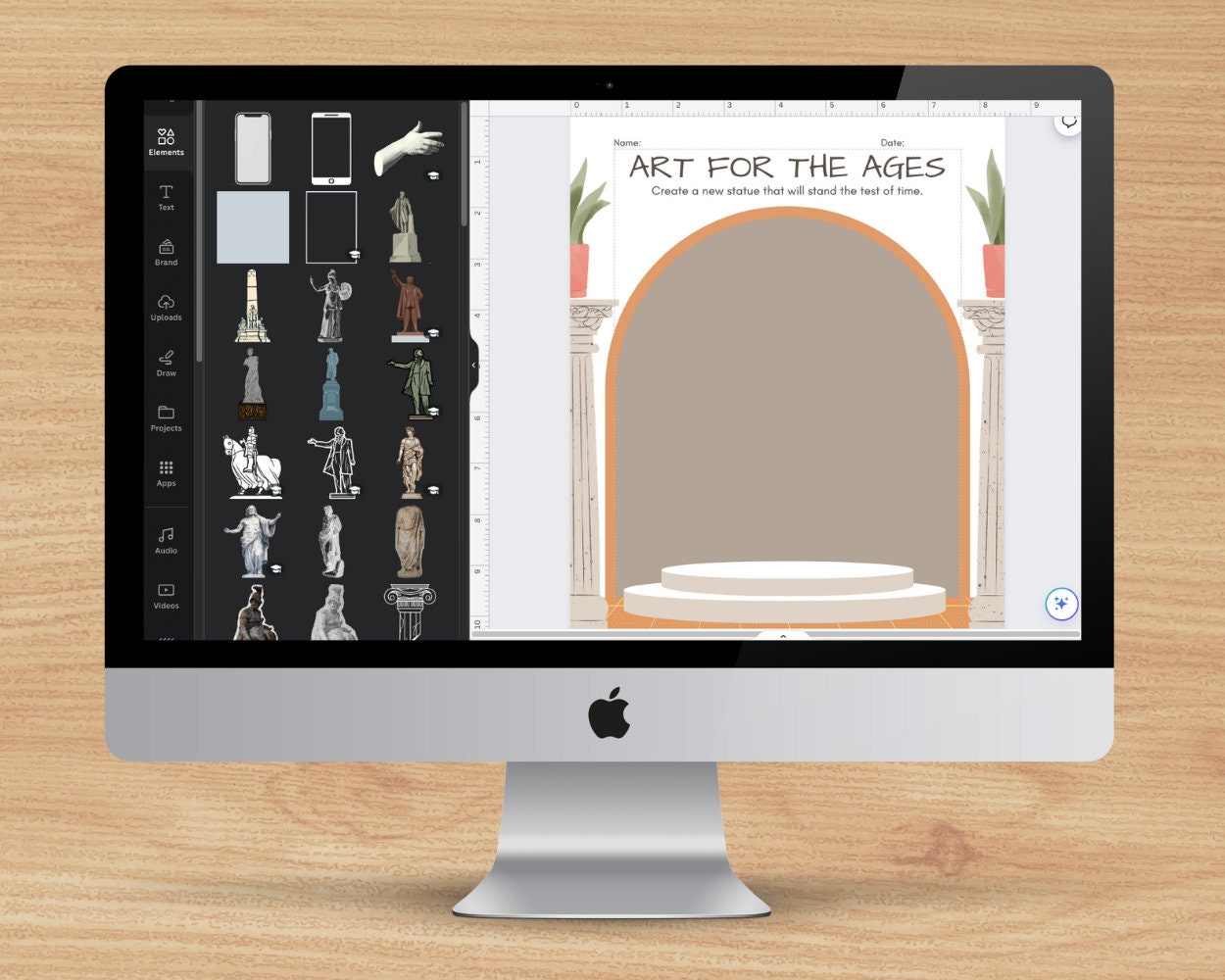 Design a Statue, Sculpture Design Worksheets and Digital Canva Template ...