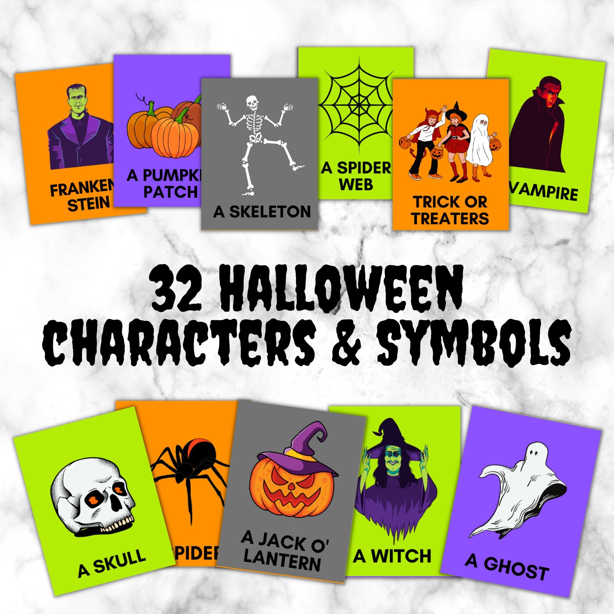 Printable Halloween Vocabulary Picture Cards, ESL Halloween Flashcards ...