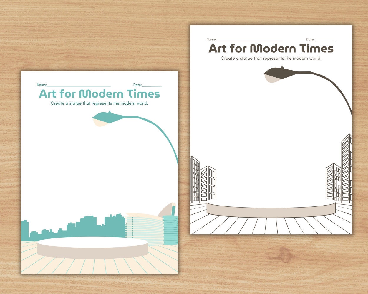 Design a Statue, Sculpture Design Worksheets and Digital Canva Template ...