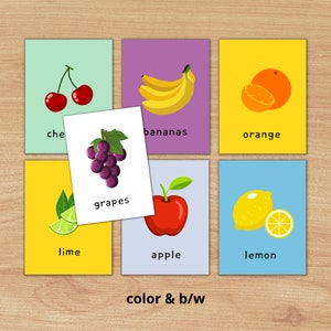Printable Fruit and Vegetable Vocabulary Flashcards PDF, Picture Cards ...