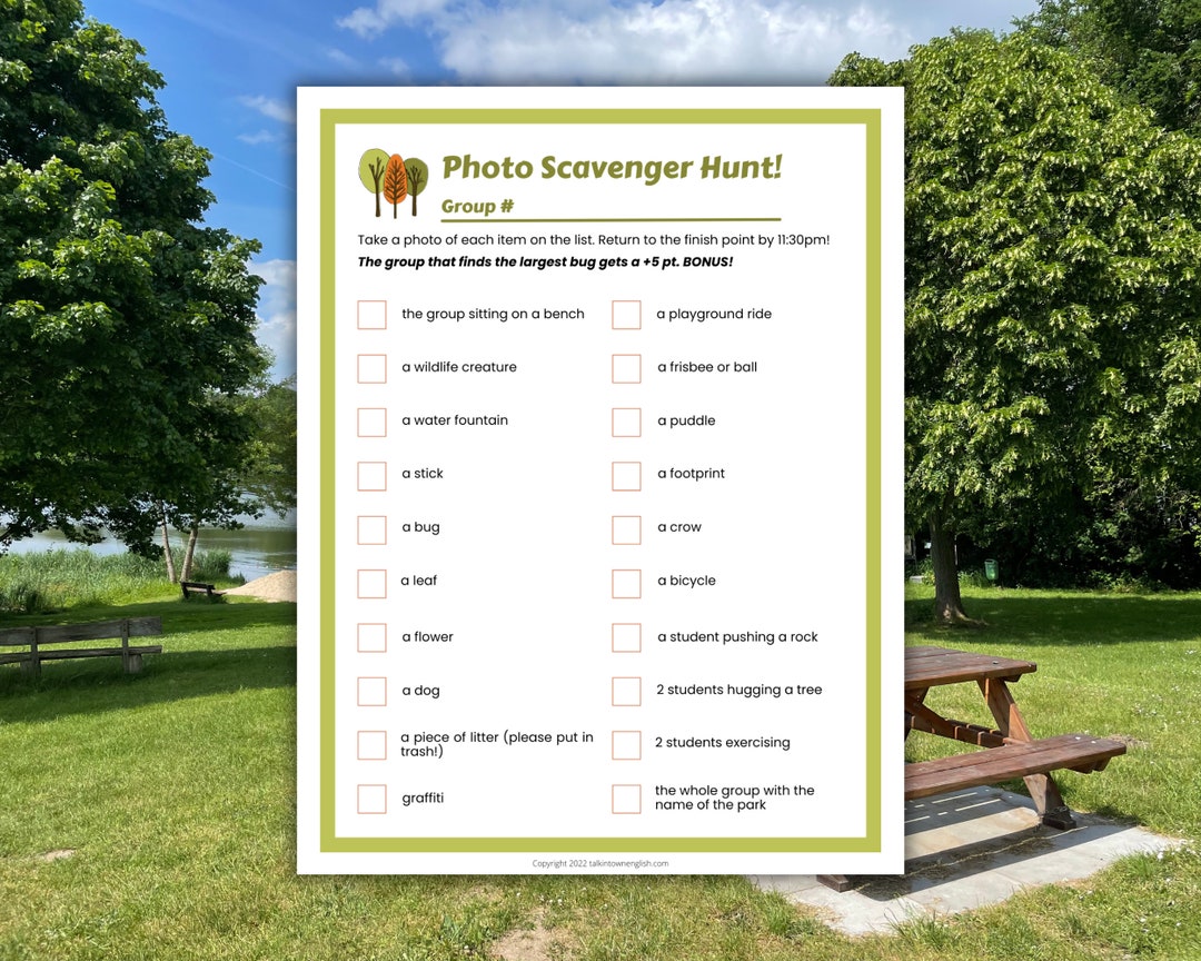 Photo Scavenger Hunt Templates for ESL, Shopping, Cultural Immersion ...