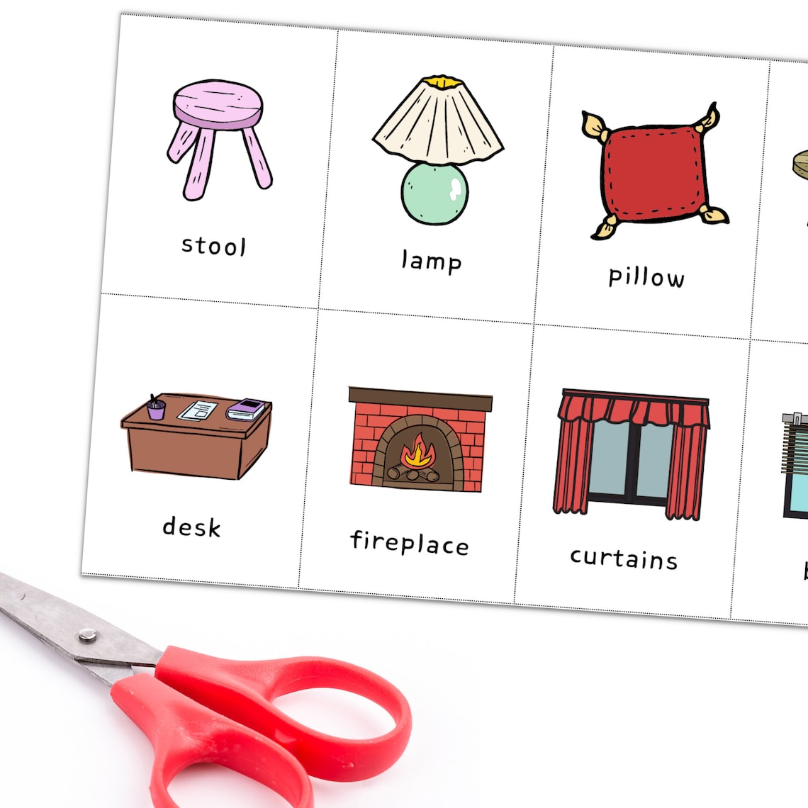 Furniture Flashcards ESL Games, Memory, Charades, and Conversation ...