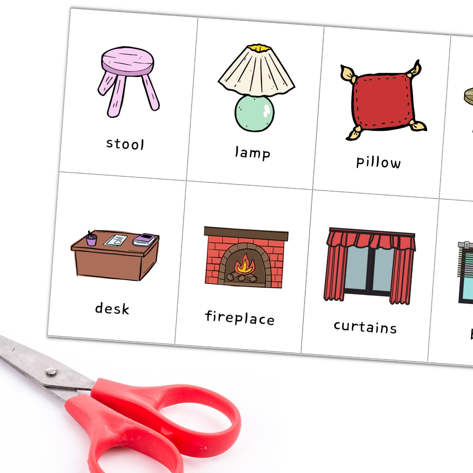 Furniture Flashcards ESL Games, Memory, Charades, and Conversation ...
