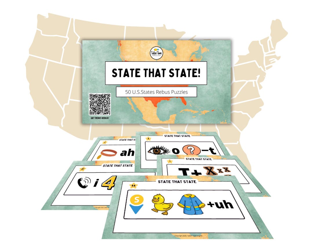 50 State Rebus Picture Puzzles Geography Brain Teaser PDF and ...