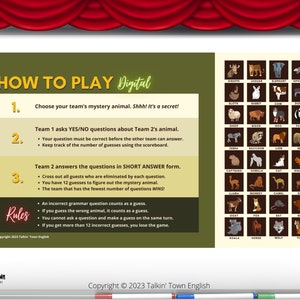 Animals Guessing Game English Resource for Auxiliary Questions and ...
