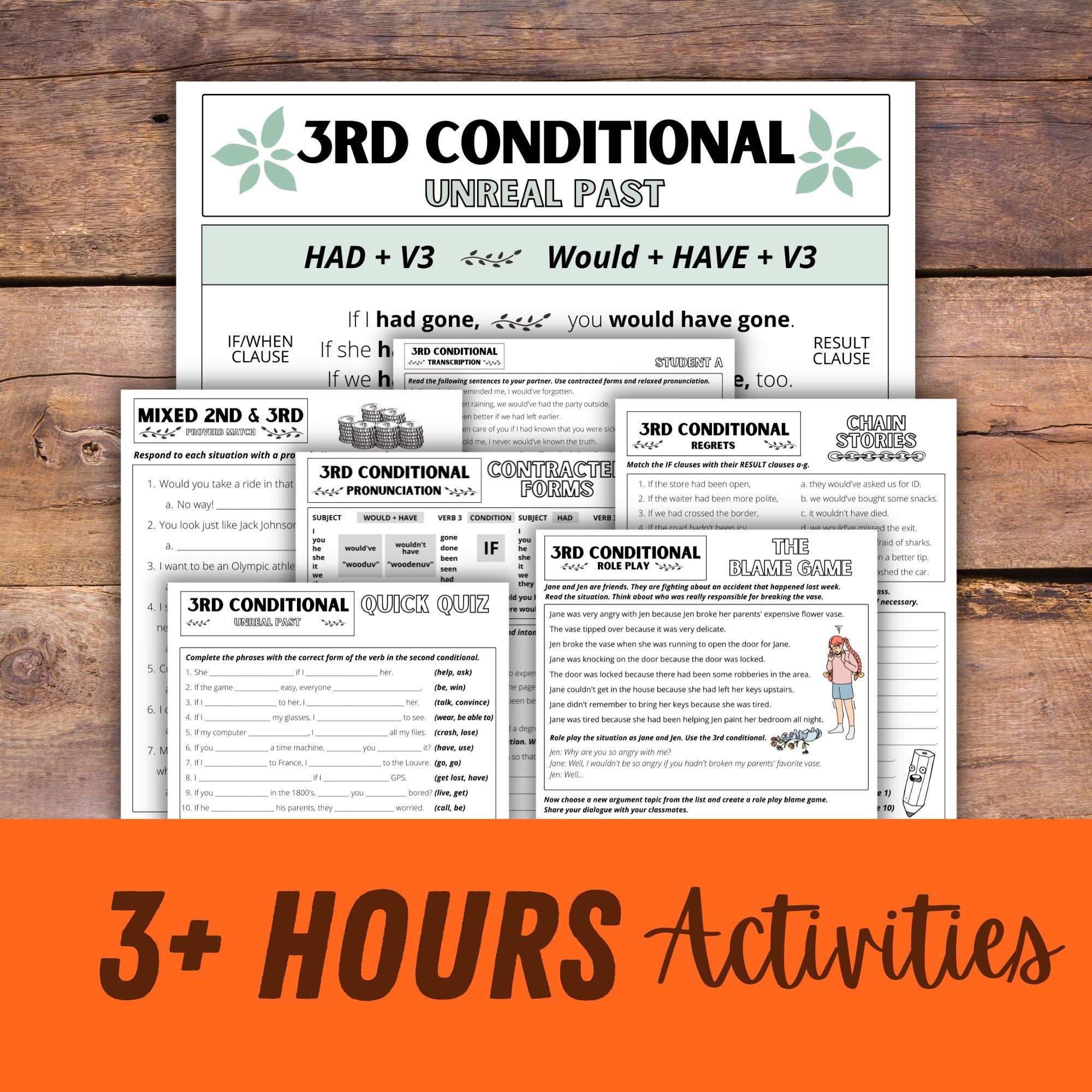 Third Conditional ESL Activity Pack: Grammar, Pronunciation (digital ...