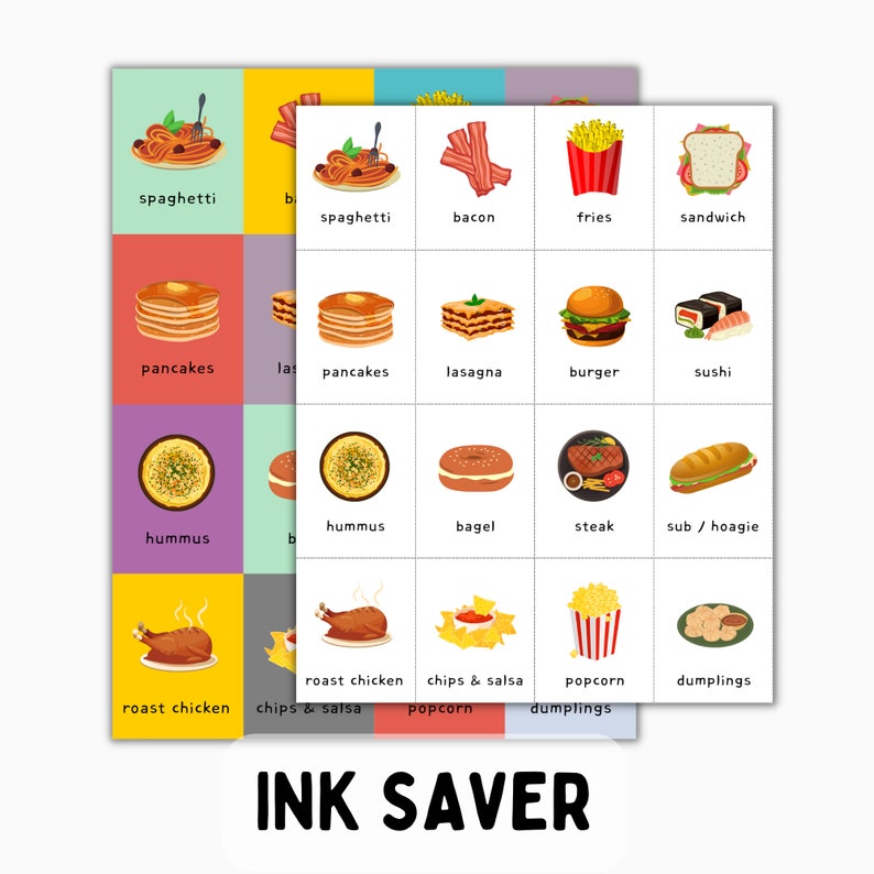 Printable Food Flashcards: ESL Vocabulary & Grammar Games (PDF) - Etsy