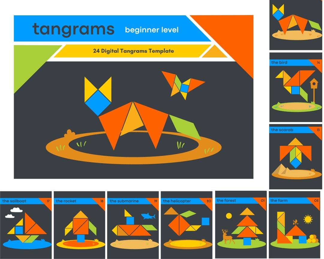 Tangrams Digital Template and Printables to Create Your Own or - Etsy