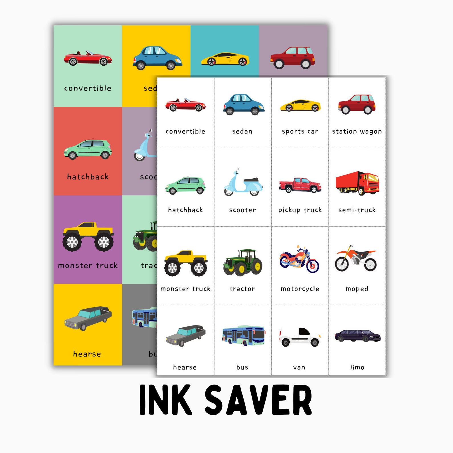 Transportation Flashcards: ESL Vocabulary Cards (printable PDF) - Etsy