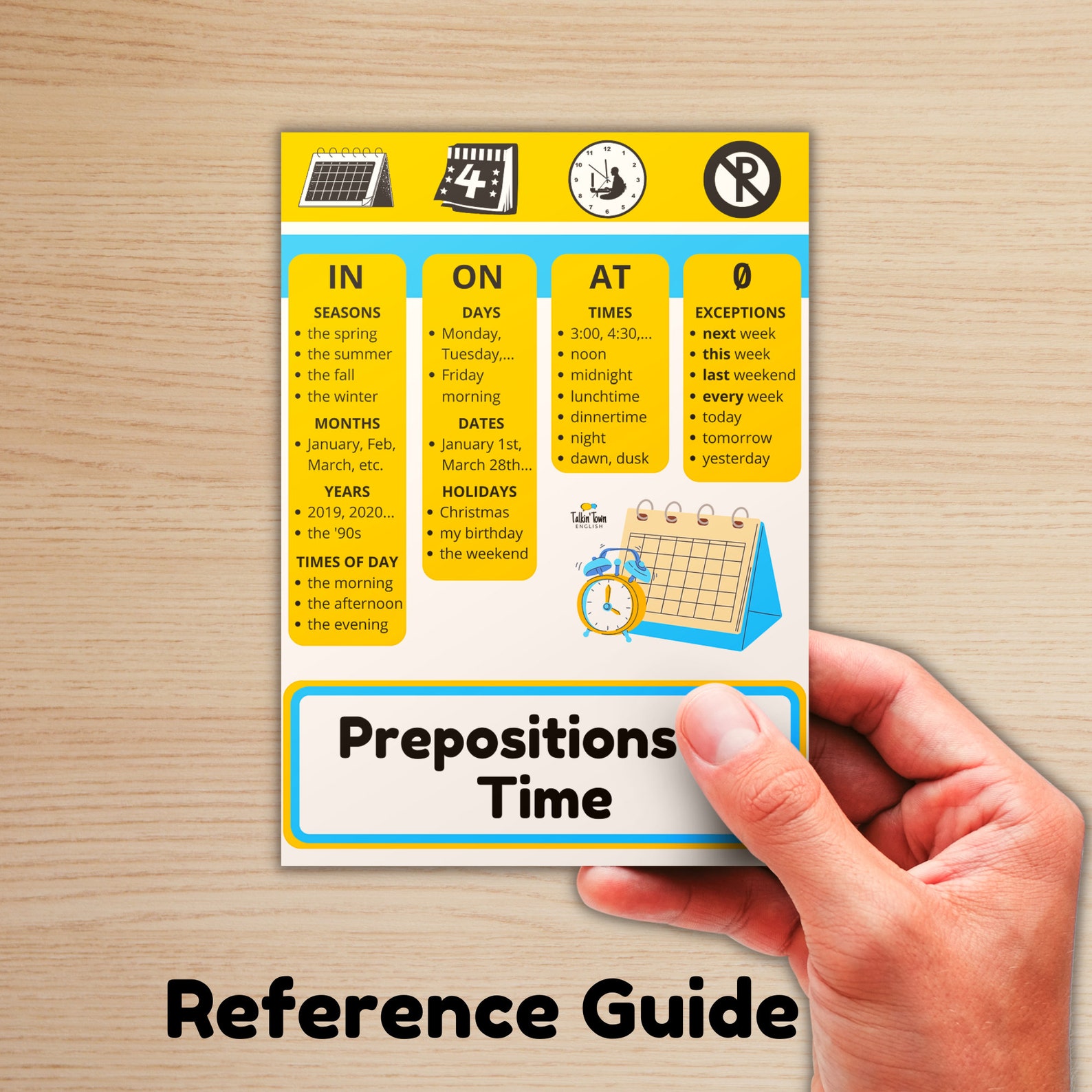 Prepositions Posters and Worksheets for In, On, At: Set of Pdfs for ESL ...