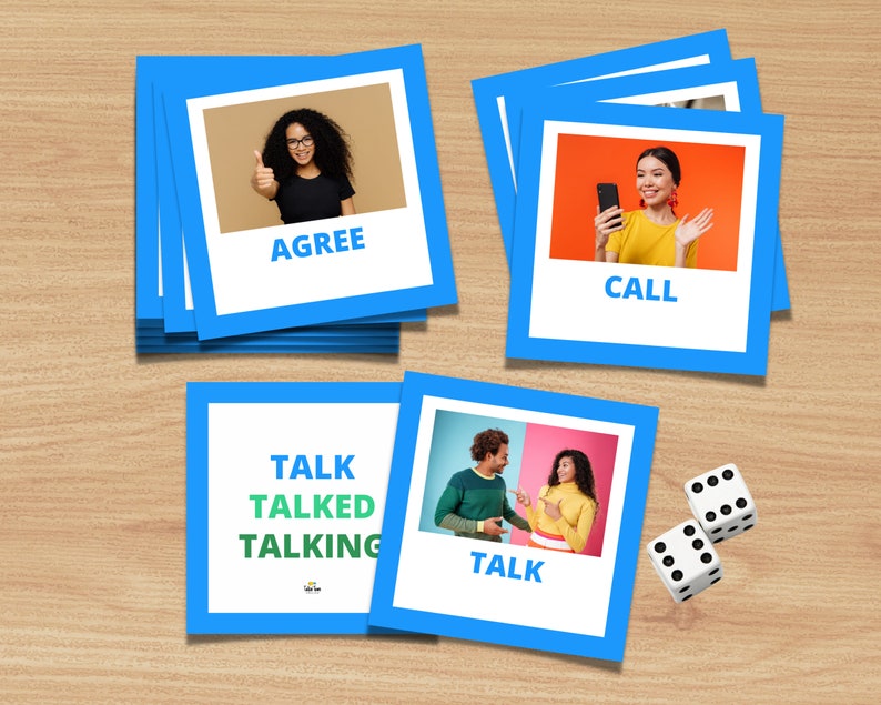 Regular Verbs Flashcards Printable Deck of 100 Photo Flashcards PDF ...