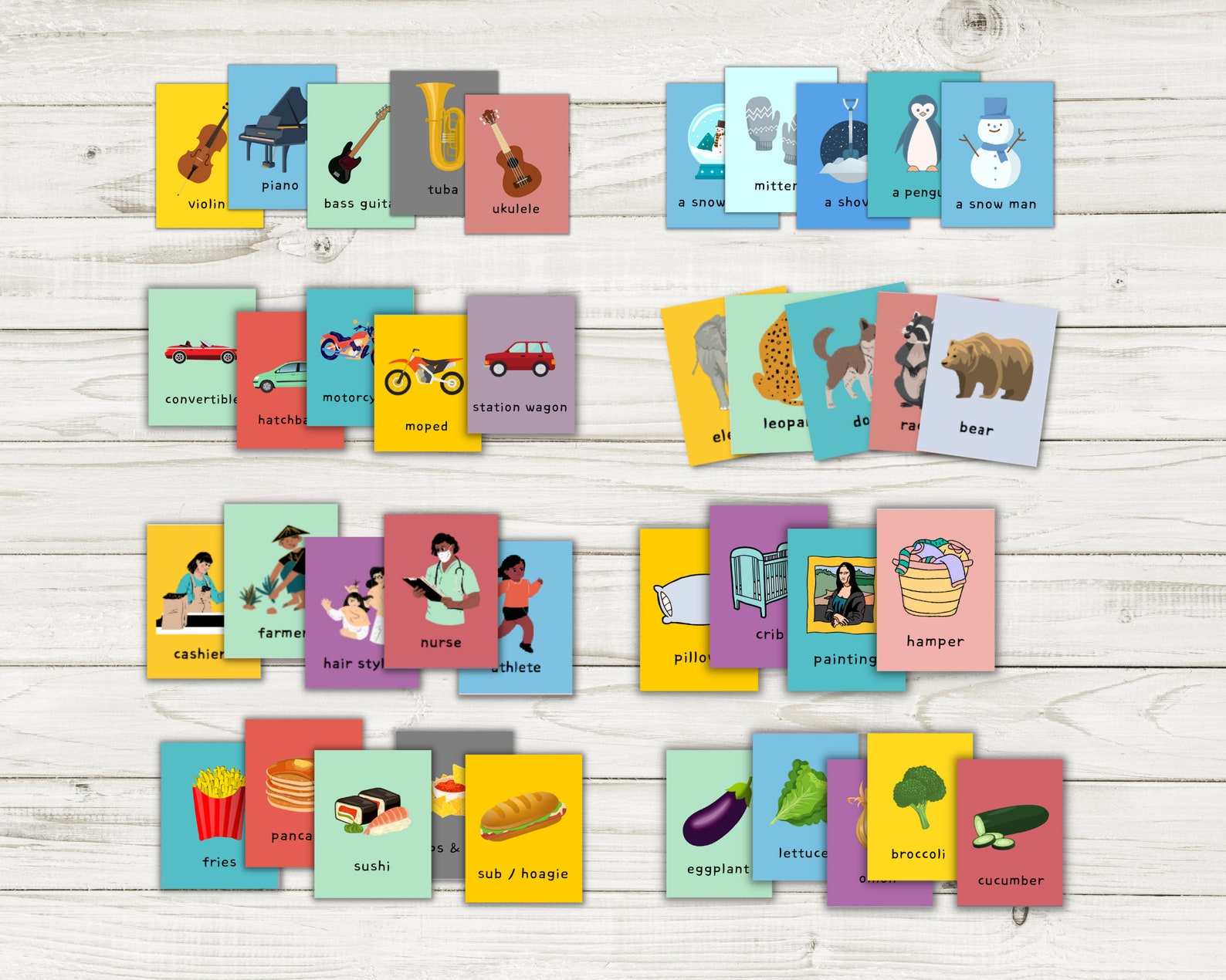 600+ Printable Vocabulary Flashcards Cards by Topic for Classroom Games ...