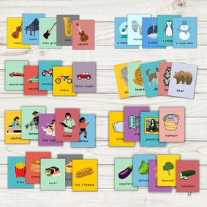 500 Vocabulary Flashcards Cards by Topic for Games and Activities ESL ...