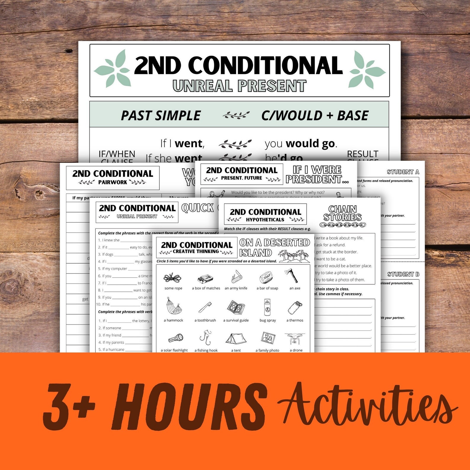 Second Conditional ESL Grammar Activity Pack: Hypotheticals, Chain ...