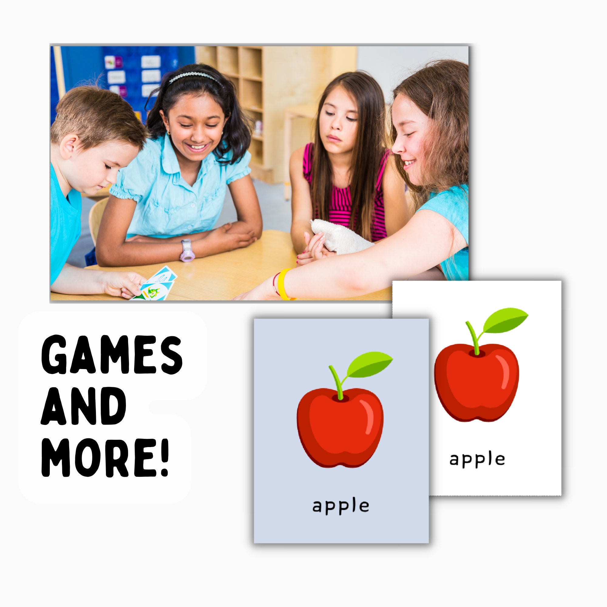 Printable Fruit and Vegetable Vocabulary Flashcards PDF, Picture Cards ...
