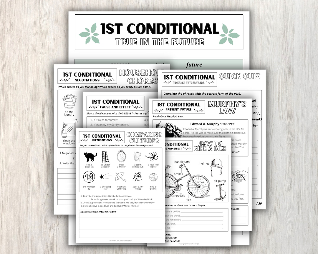 ESL First Conditional Grammar Activity Pack: Superstitions, Chores ...