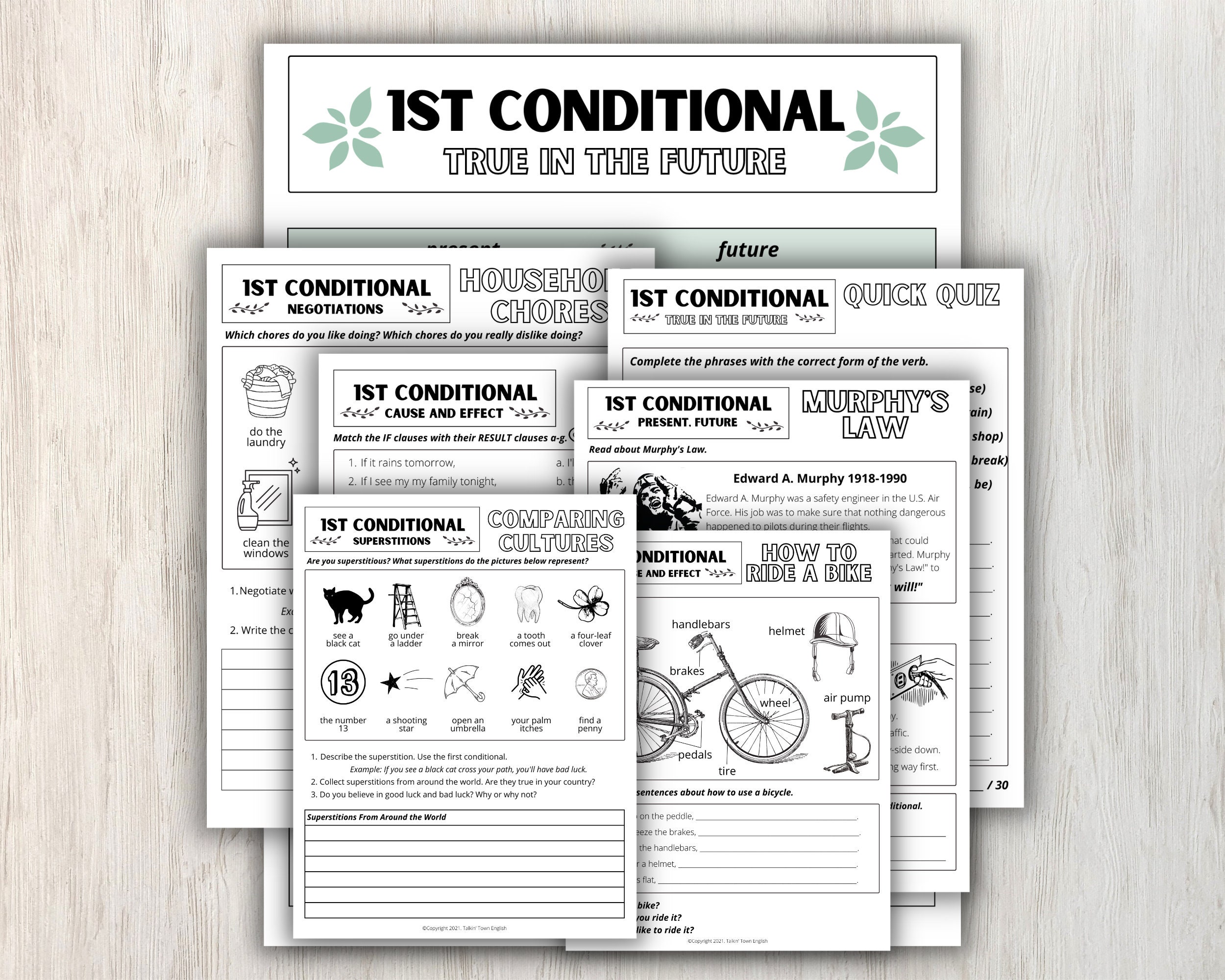 ESL First Conditional Grammar Activity Pack: Superstitions, Chores ...