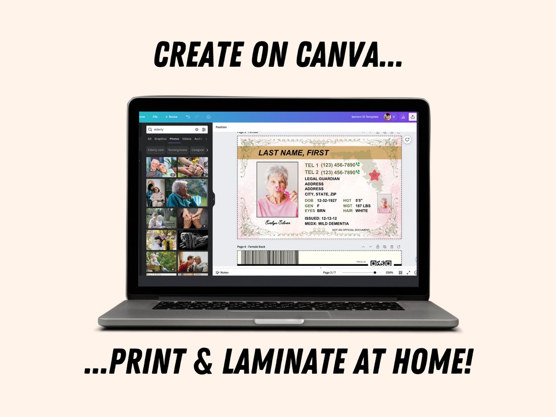 Child ID Card, Kid Id Card TEMPLATE for Child Safety, Custom DIY on ...