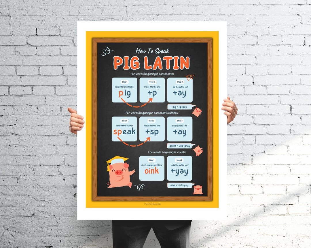 Pig Latin Poster, How to Speak Pig Latin Posters in Four Styles, Classroom Decor, Language ...