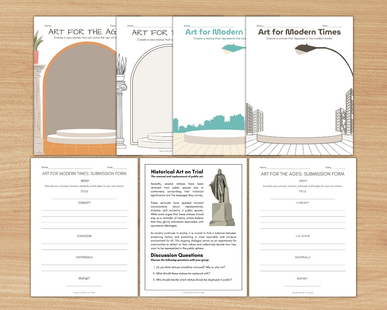 Design a Statue, Sculpture Design Worksheets and Digital Canva Template ...