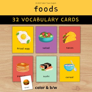 Printable Food Flashcards: ESL Vocabulary & Grammar Games (PDF) - Etsy