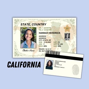 Child ID Card Template: Personalized Photo, DIY Printable (canva) - Etsy