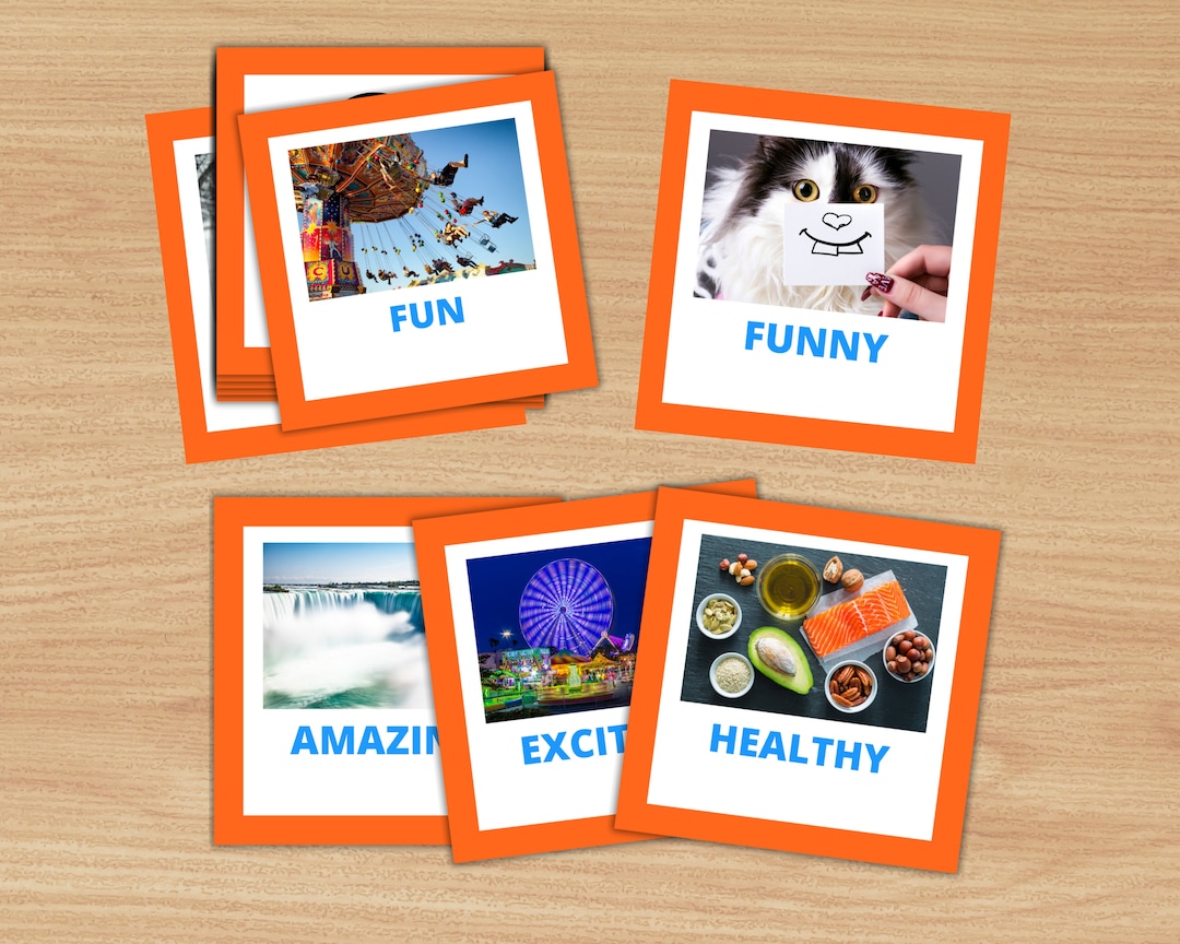 English Adjective Flashcards Printable PDF Deck of 78 Adjectives Photo ...