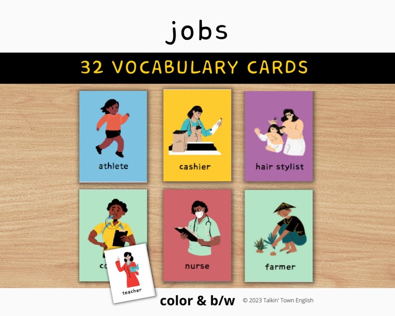 Tarjetas de trabajo PDF imprimibles, tarjetas de vocabulario para ...