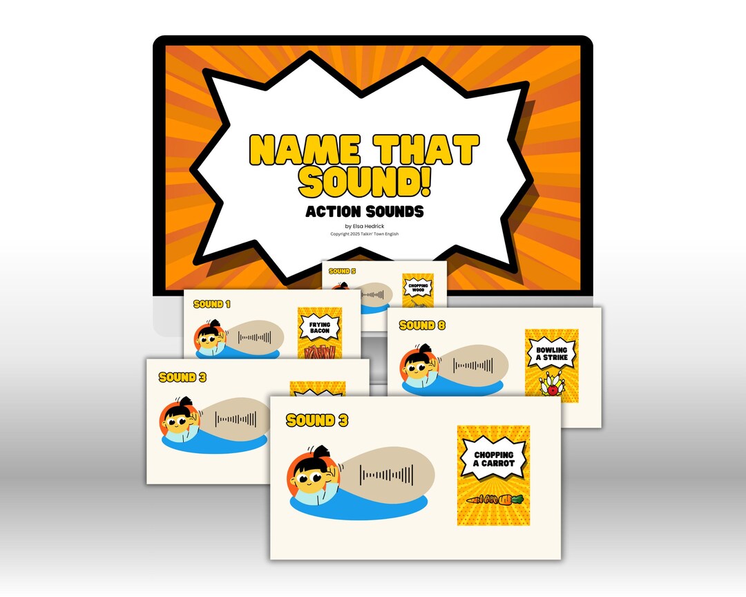 Name That Sound! 30 Fun Action Sounds Slideshow Game PDF for Classrooms ...