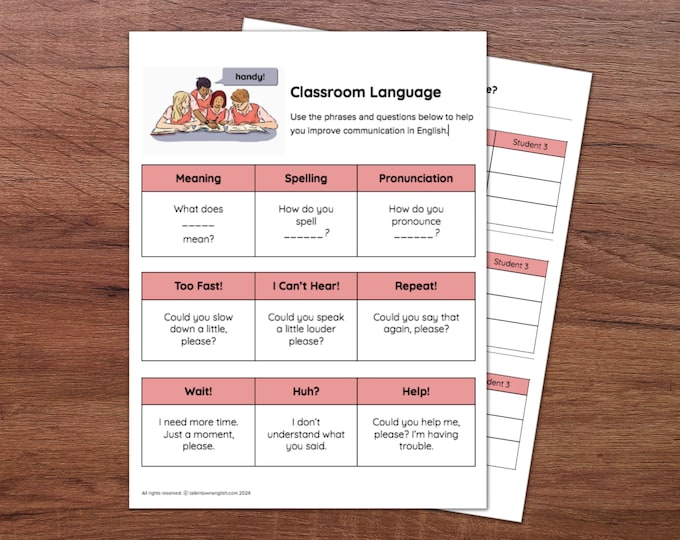DIGITAL: Online ESL Pronoun and Possessive Adjective Reference Charts ...