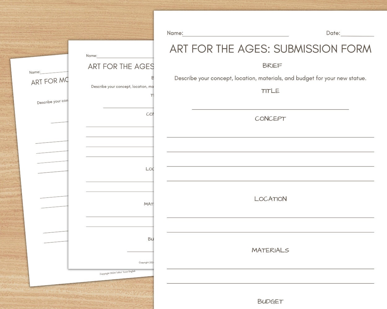 Design a Statue, Sculpture Design Worksheets and Digital Canva Template ...