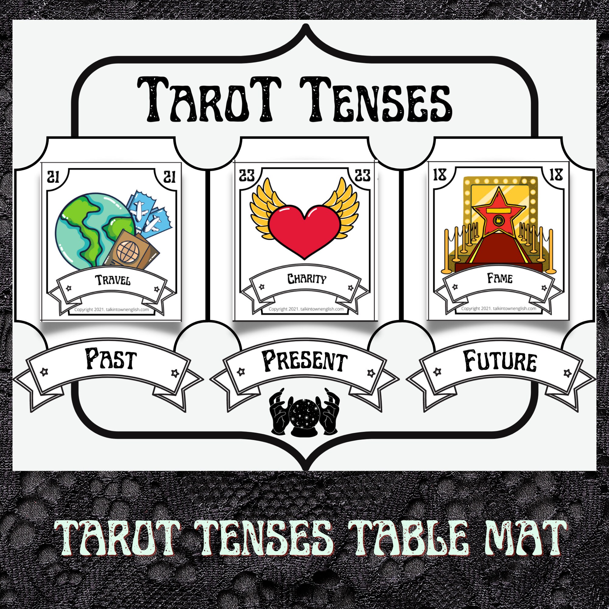 Games & Puzzles Card Games ELLs Tarot Cards Future Tenses ESL Grammar ...