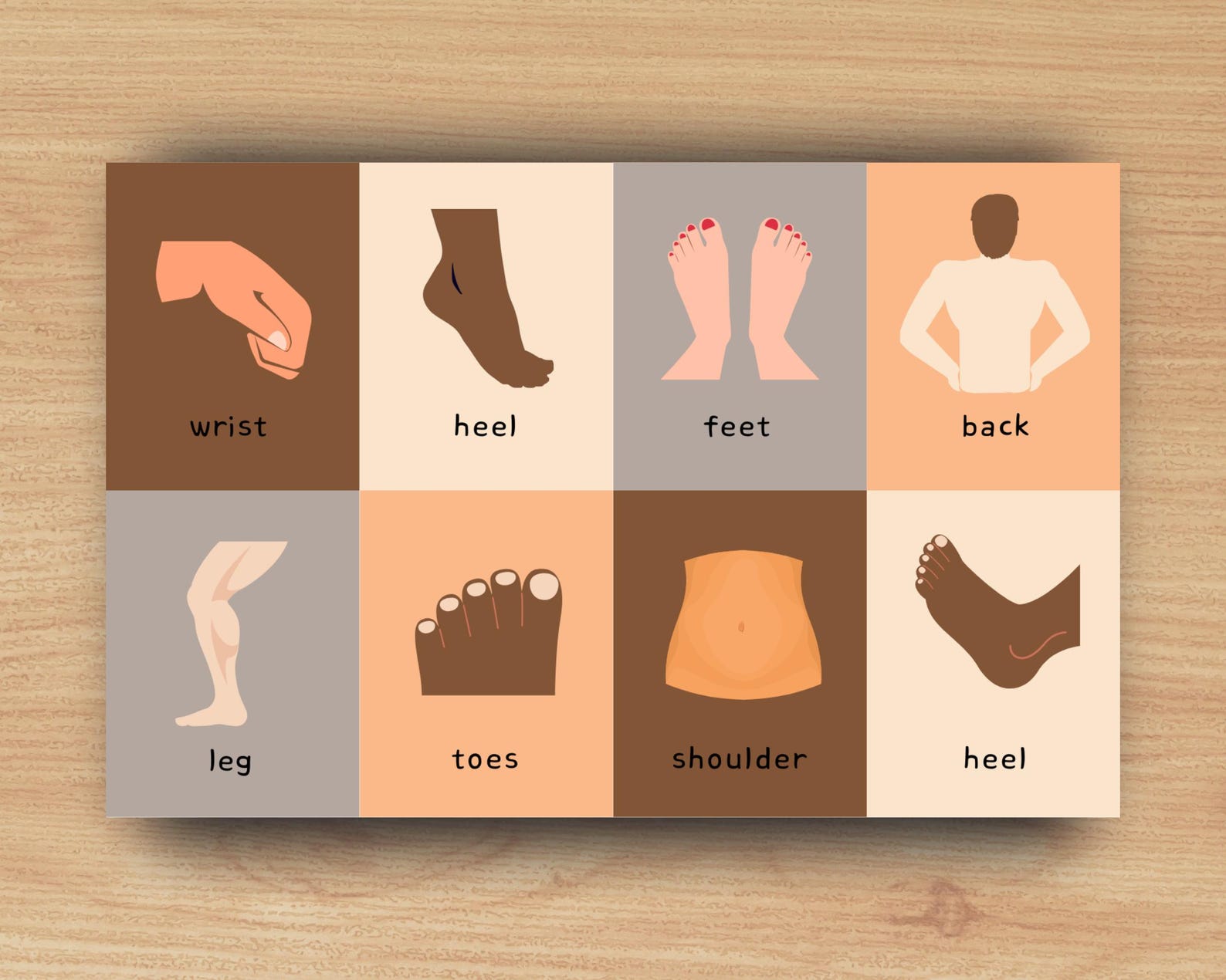 Body Parts Flash Cards, 32 Body Vocabulary Cards, Parts of the Body ...