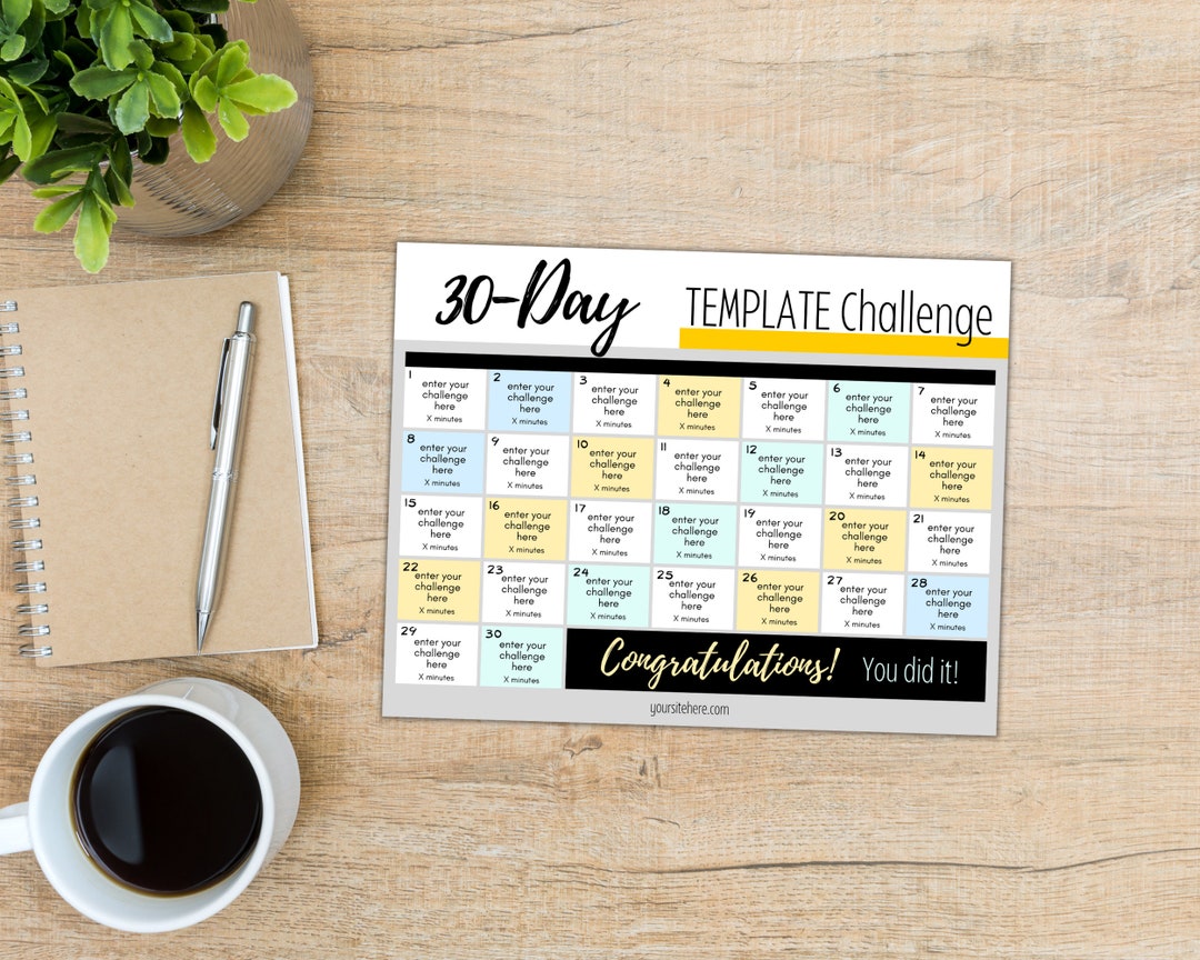 Editable 30 Day Challenge Template: Printable Canva PDF - Etsy