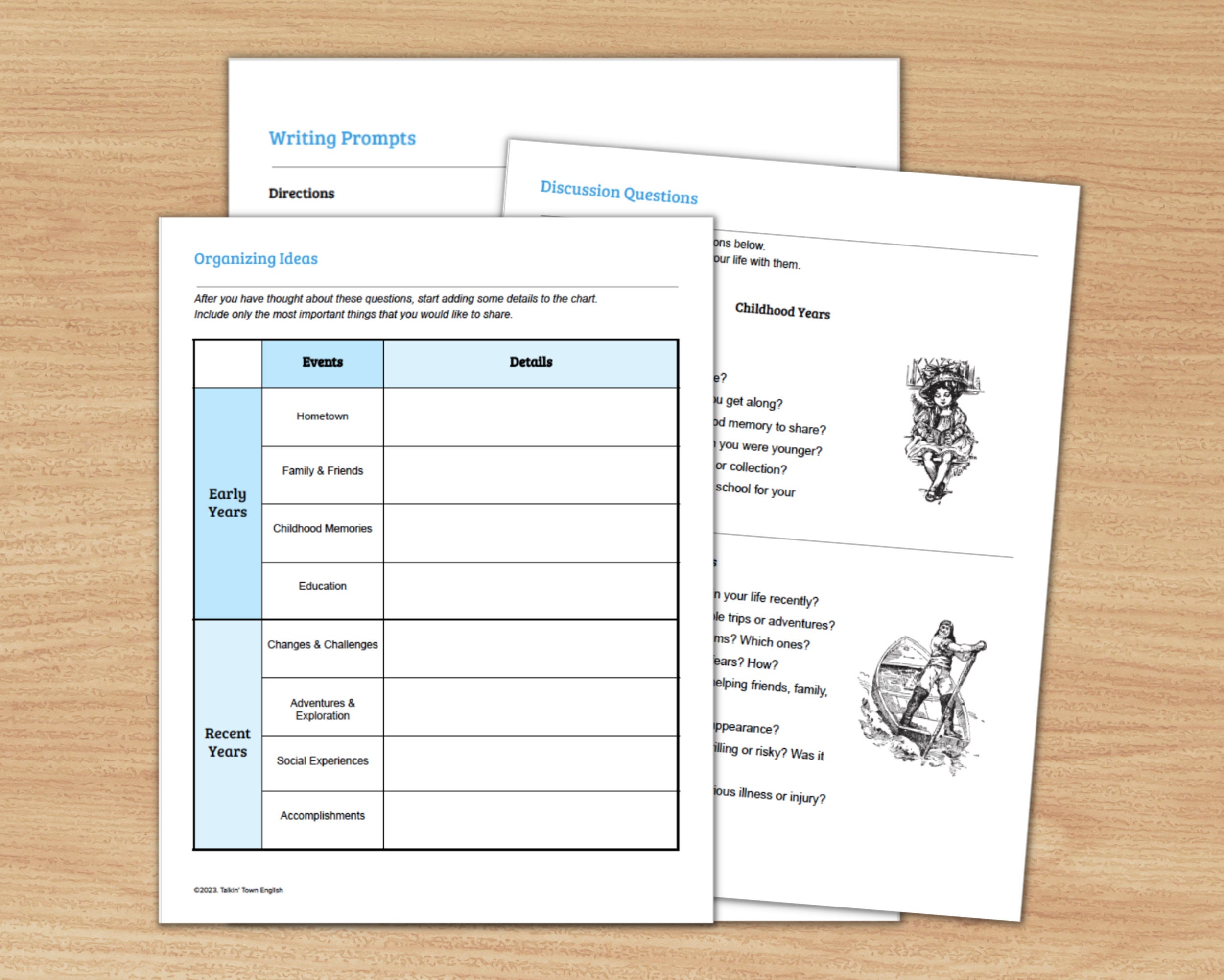 Autobiography Writing and Speaking Activity PDF Worksheets and Template ...