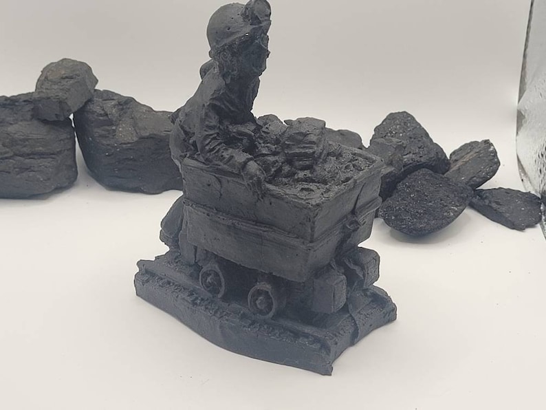 Miner Pushing Cart Coal Ornament Made With Forest of Dean Coal Handmade ...
