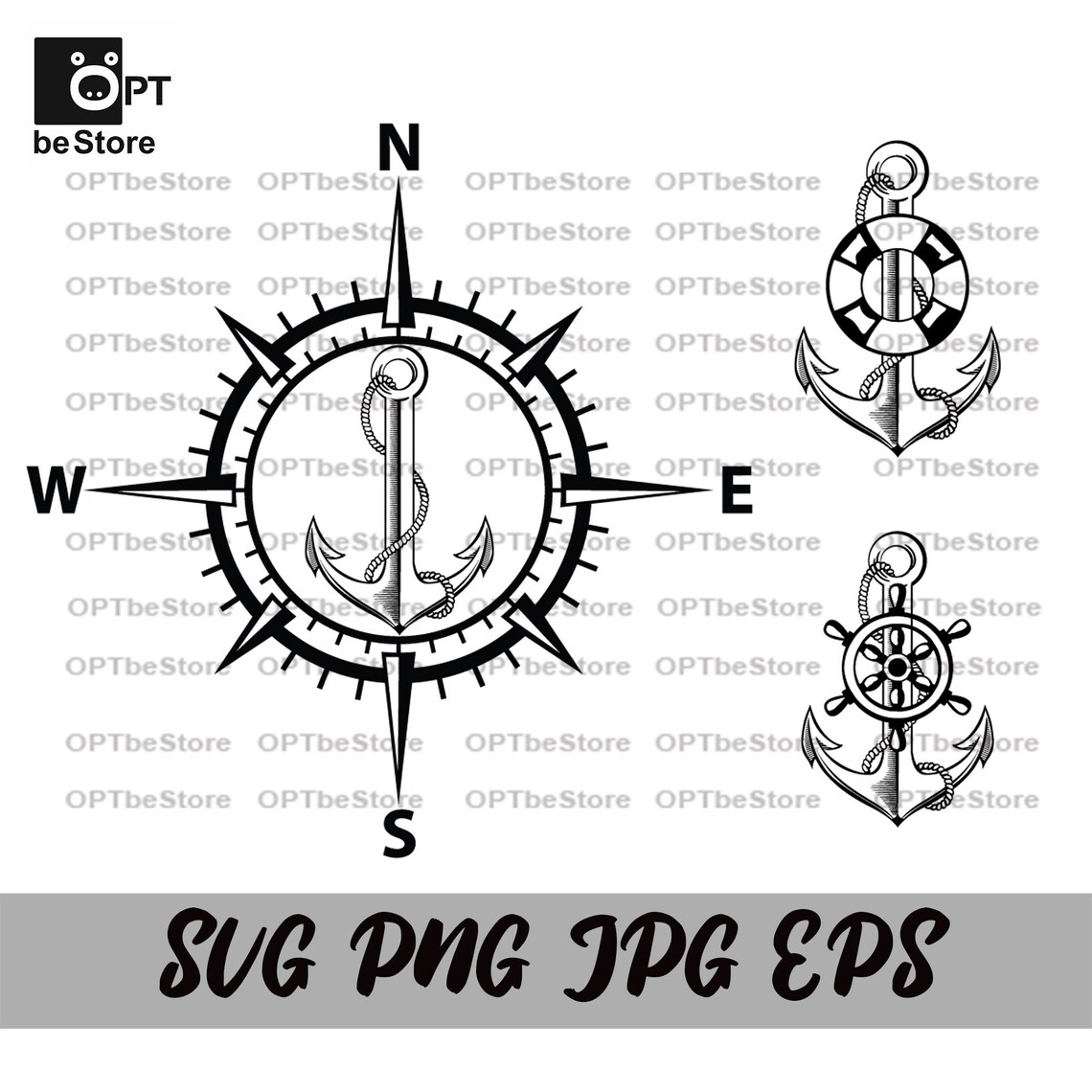 Anchor Compass Compass SVG Personalized Compass Svg Anchor - Etsy
