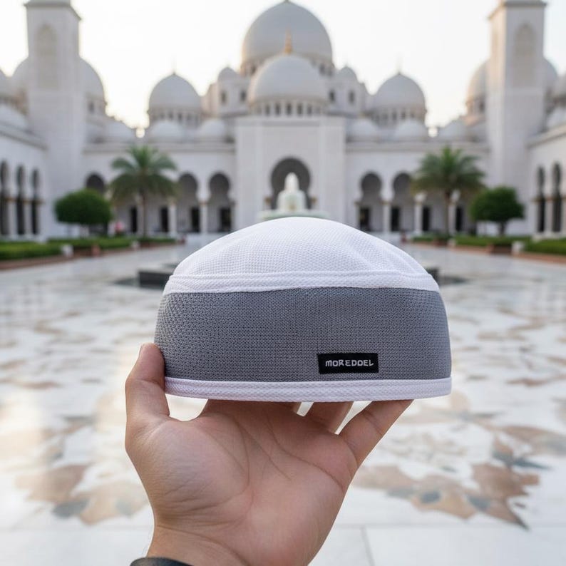 Mens Kufi Prayer Hat Muslim Hat Maheer Series White Gray - Etsy