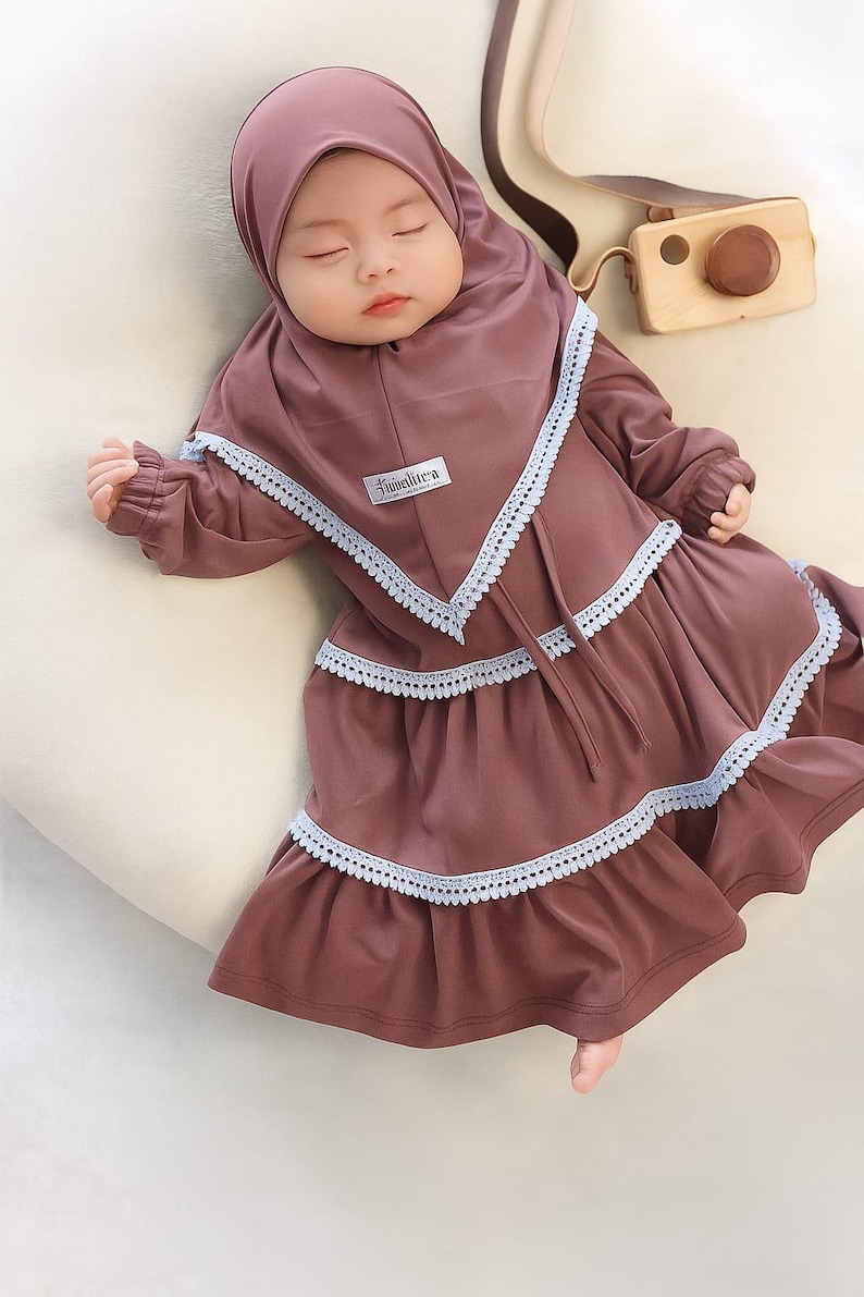 Baby or Children Abaya Dzakira Sets Dress and Hijab 0 - 3 Years Old ...