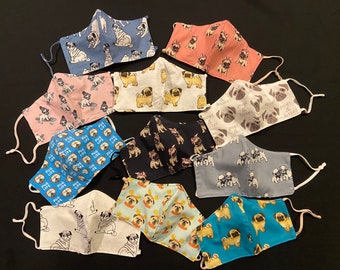 Pug Dog Face Mask - Etsy