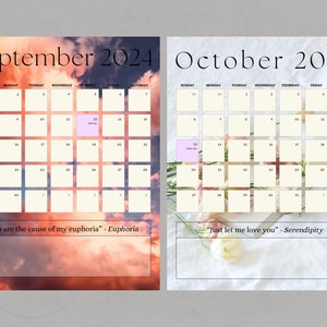 2024 BTS Digital Download Calendar Love Yourself Quotes Edition 12 ...