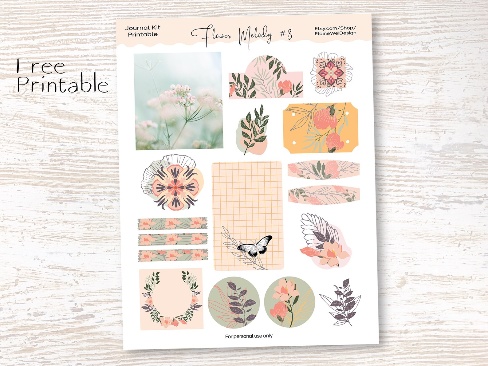 Printable Bullet Journal Kit Bujo Stickers Planner - Etsy