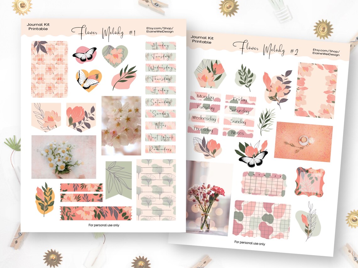 Printable Bullet Journal Kit Bujo Stickers Planner - Etsy