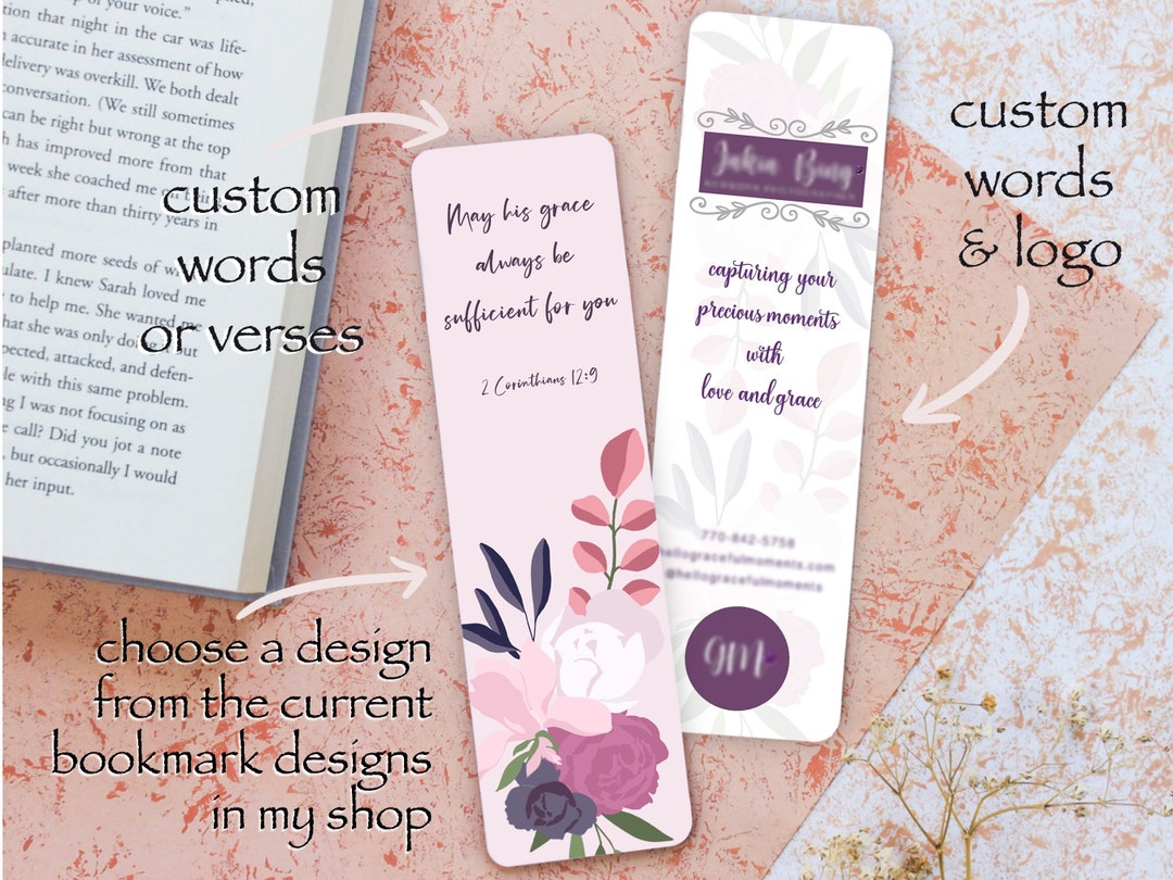 Custom Bookmarks Personalized Bookmarks With Your Logo and Your Custom ...