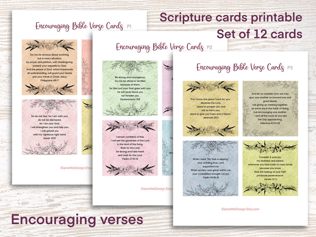 Encouraging Bible Verse Card| Printable Scripture Cards| Christian ...
