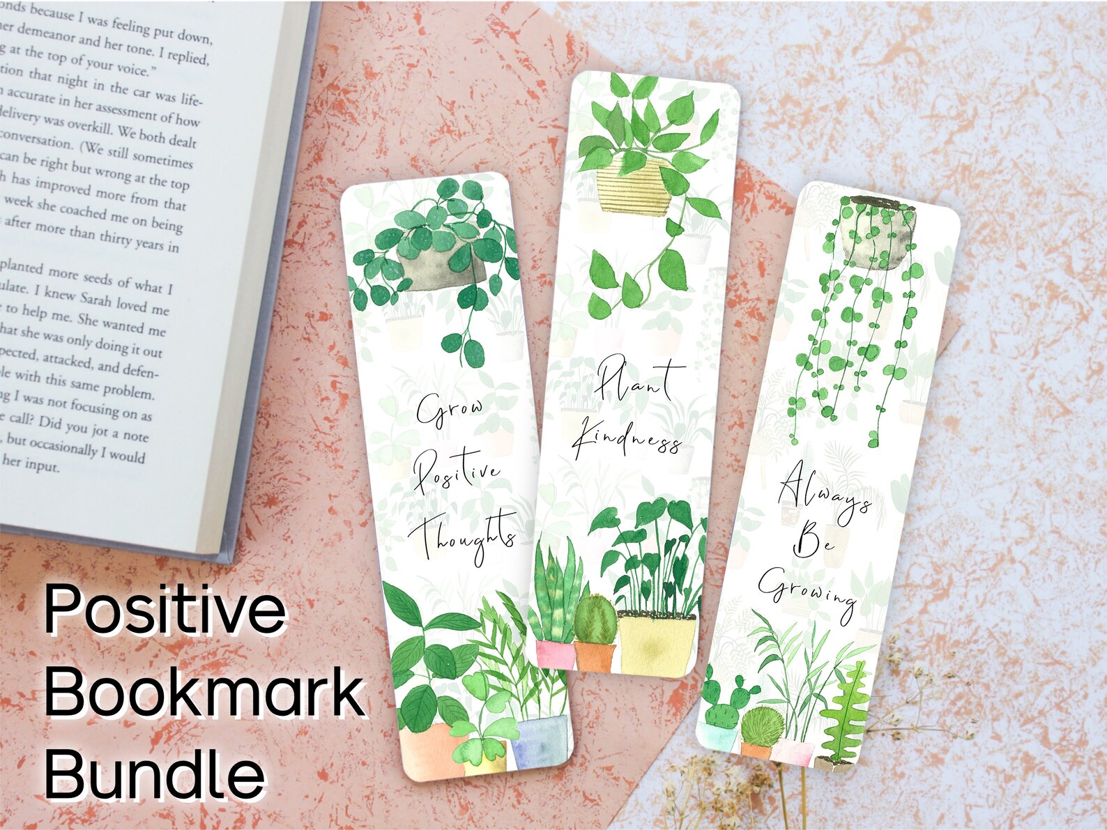 Positive Bookmark Bundle 3 Laminated Bookmarks Inspirational - Etsy